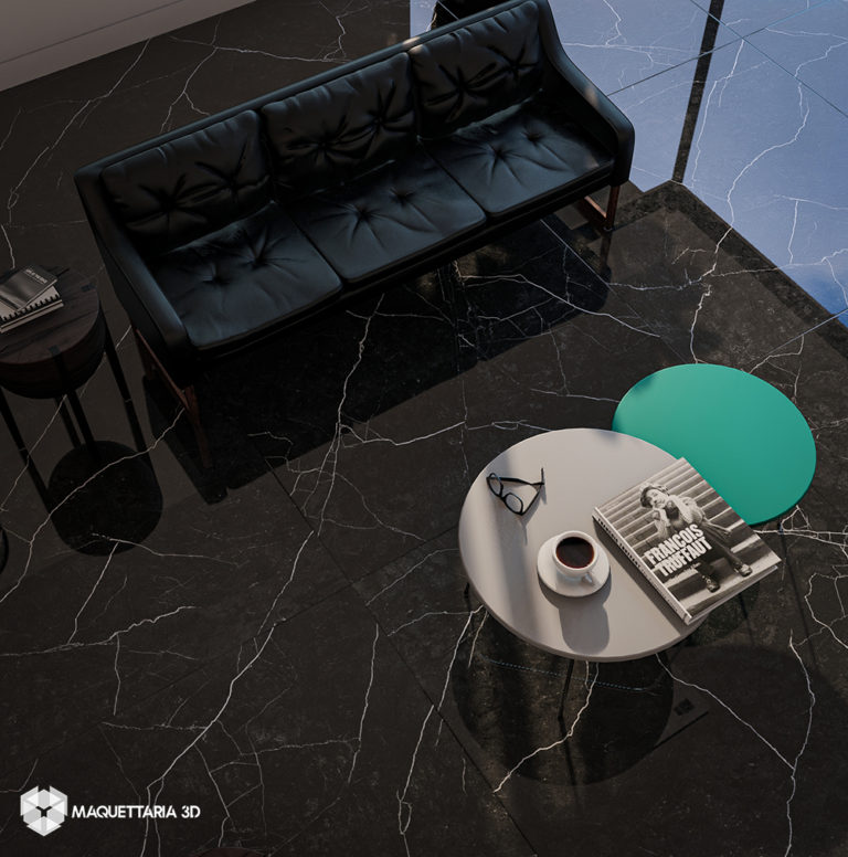 Splendor Nero 120×120 PO – Maquettaria 3D