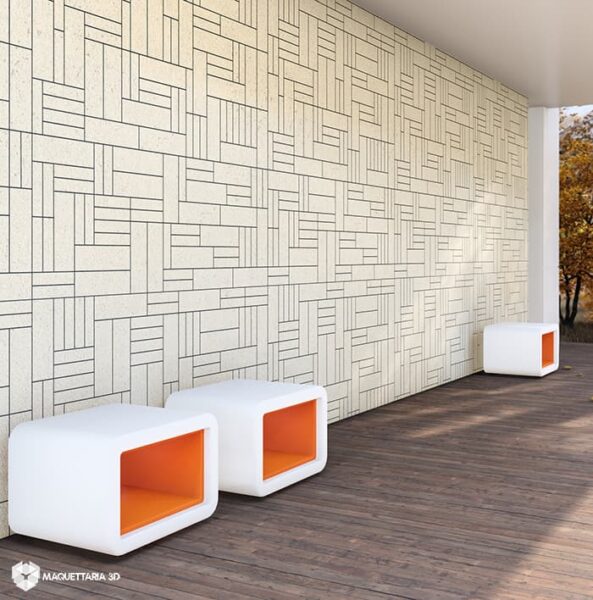 Ecobrick Grezzo Marfim Nat - Maquettaria 3D