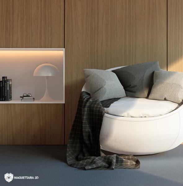 MDF Peroba Rosa - Maquettaria 3D